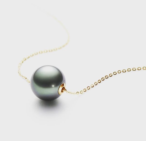 Cadena de Oro 18K con Perla Negra Tahiti – Coraly Store